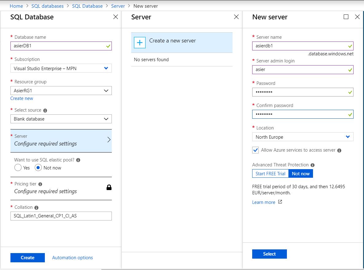 Crear una base de datos en SQL en Azure – Azurebrains